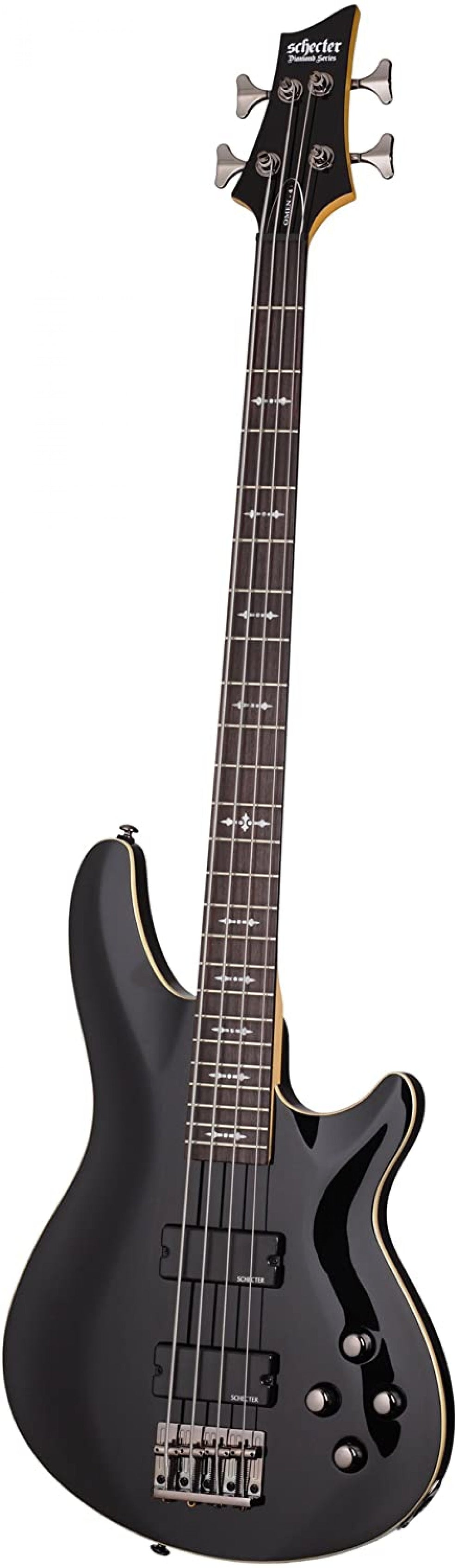 Schecter OMEN-4 4-String Bass Guitar, Black – Urooj Music